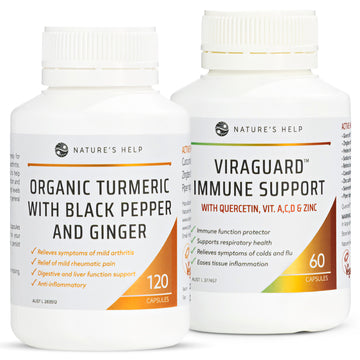 Organic Turmeric Capsules and ViraGuard - Anti-Inflammatory & Immunity